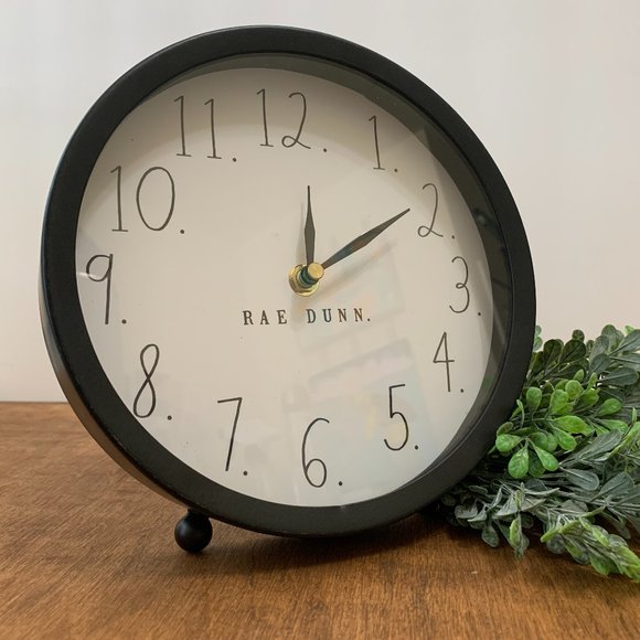 Rae Dunn | Wall Decor | Rae Dunn Black Clock 8 In Diameter | Poshmark